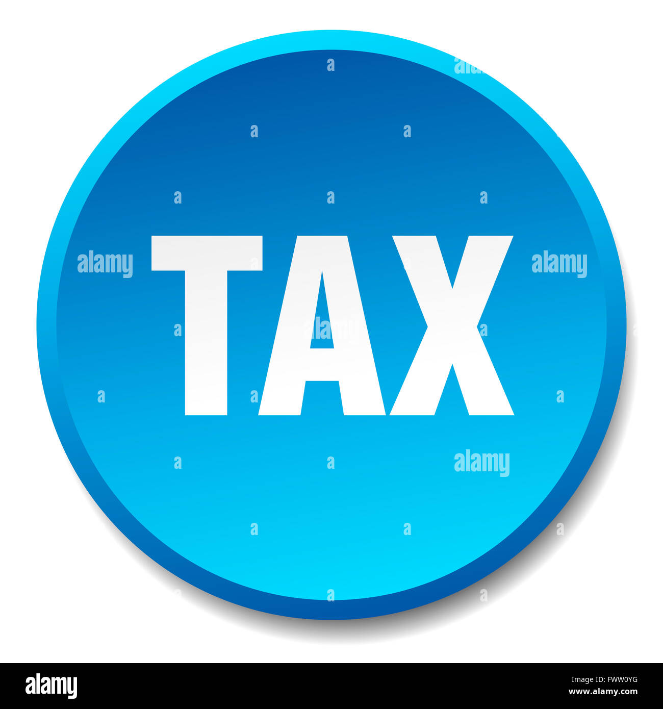 tax blue round flat isolated push button Stock Photo - Alamy