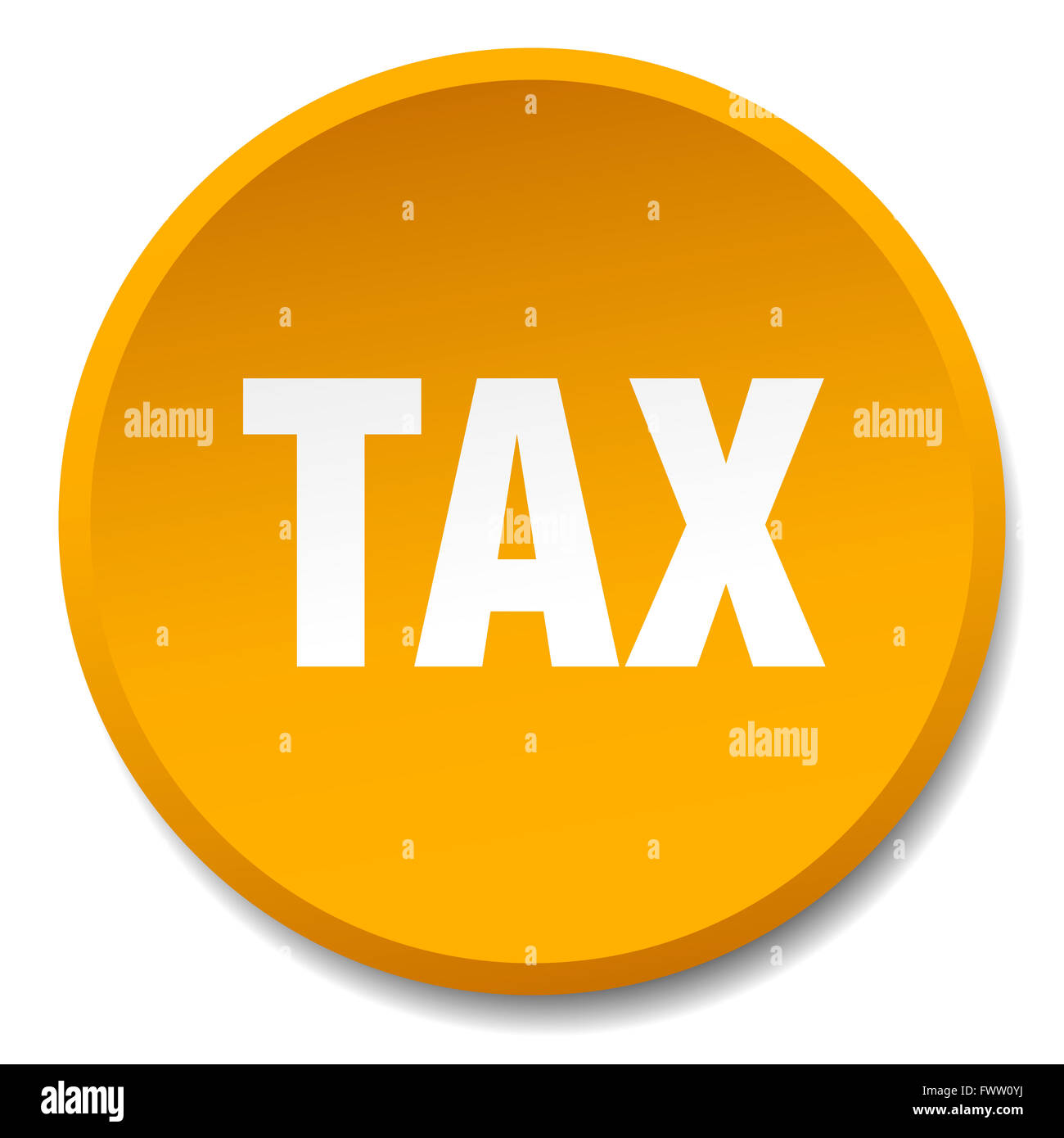 tax orange round flat isolated push button Stock Photo - Alamy