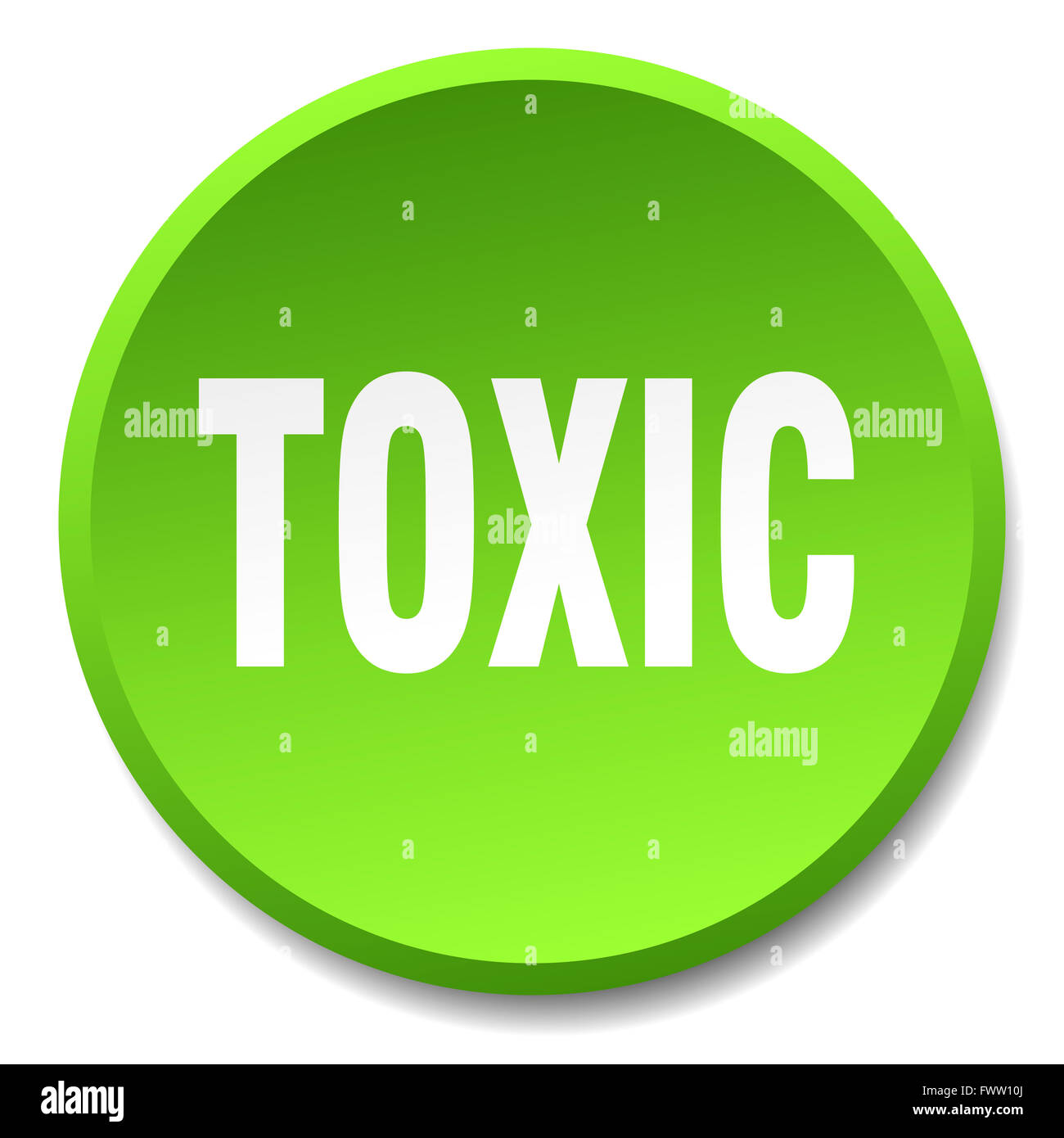 toxic green round flat isolated push button Stock Photo - Alamy
