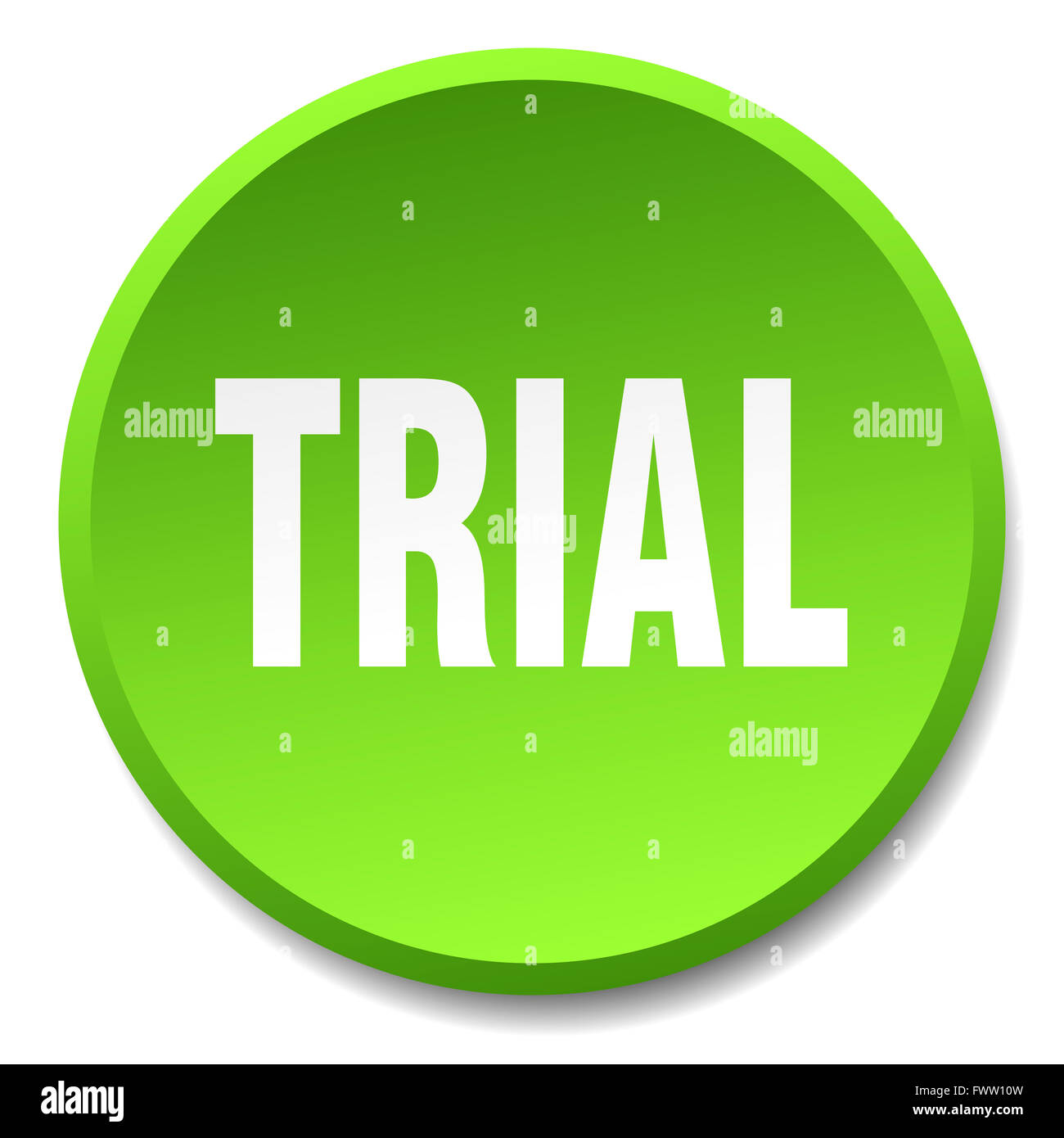 trial green round flat isolated push button Stock Photo - Alamy