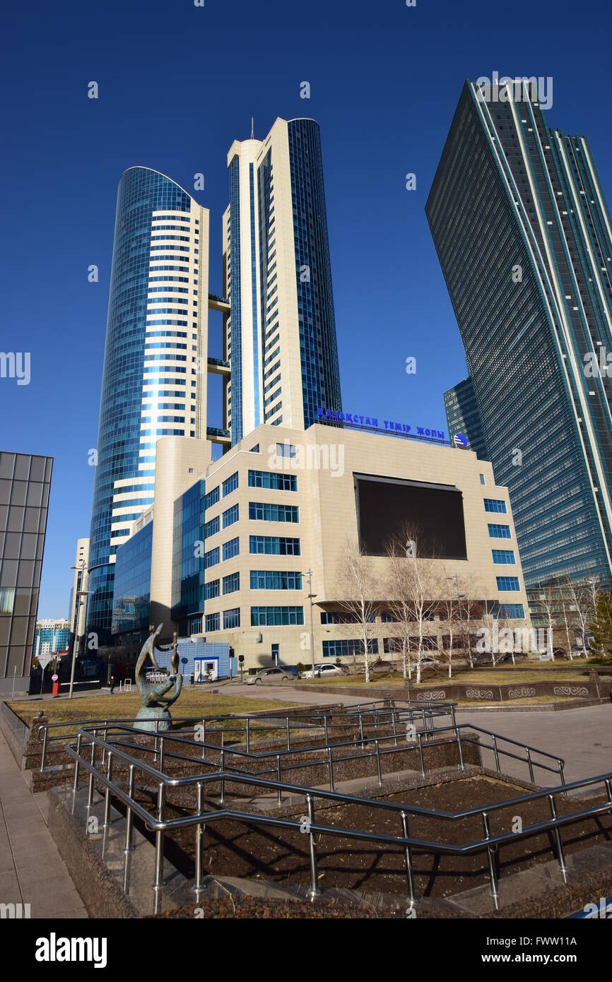 Street view with modern buildings in Astana, capital of Kazakhstan ...