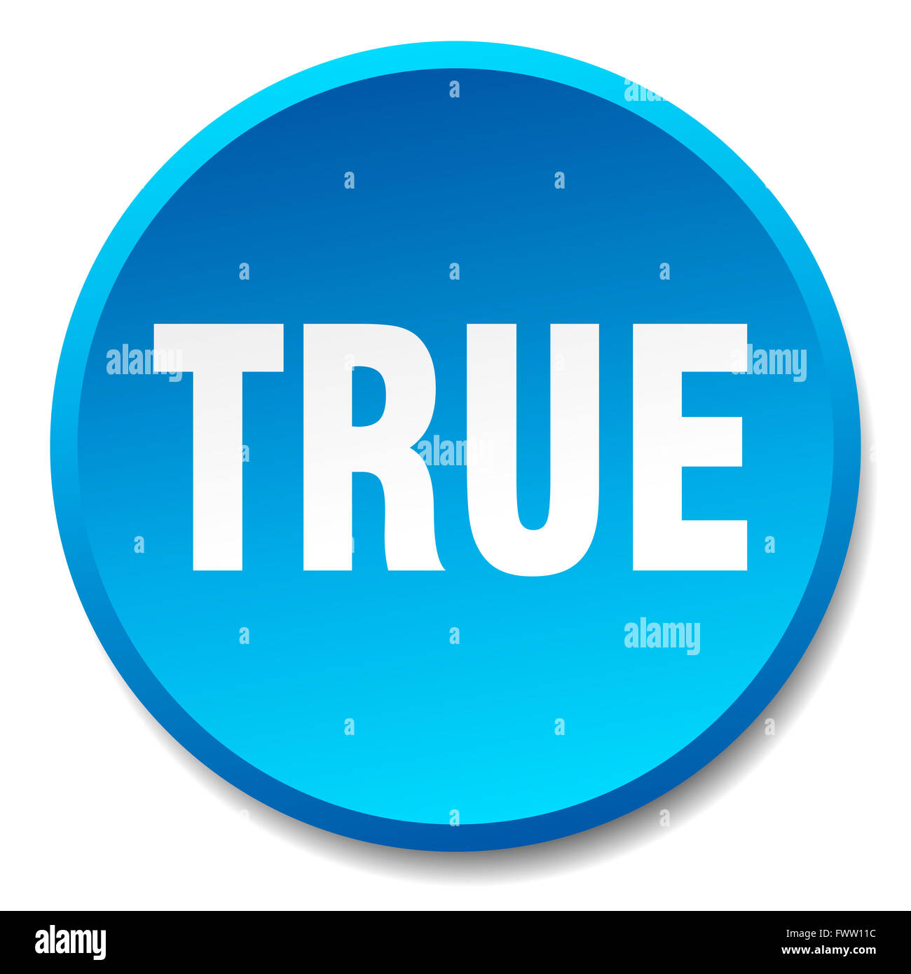 true blue round flat isolated push button Stock Photo - Alamy