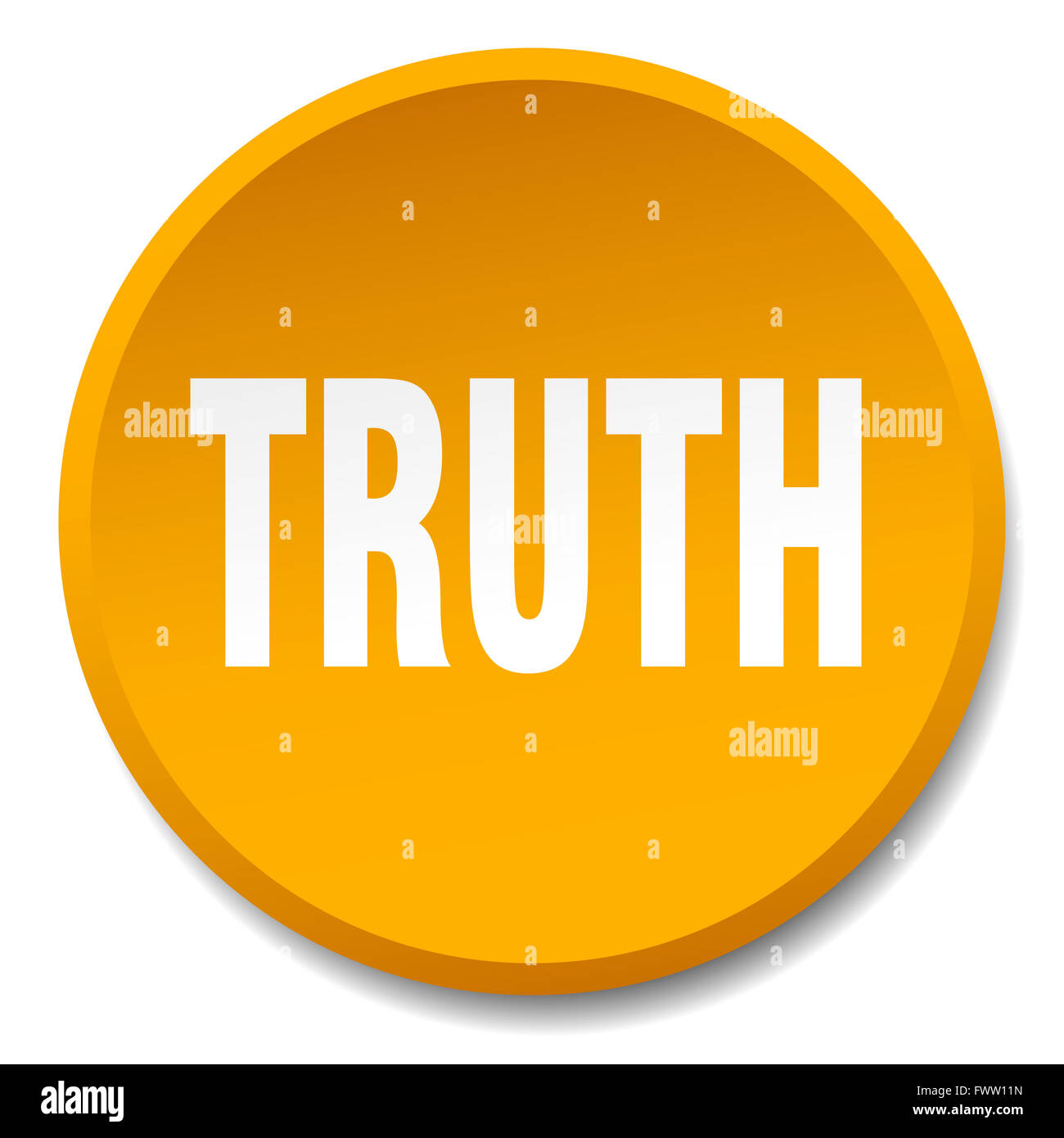 truth orange round flat isolated push button Stock Photo - Alamy