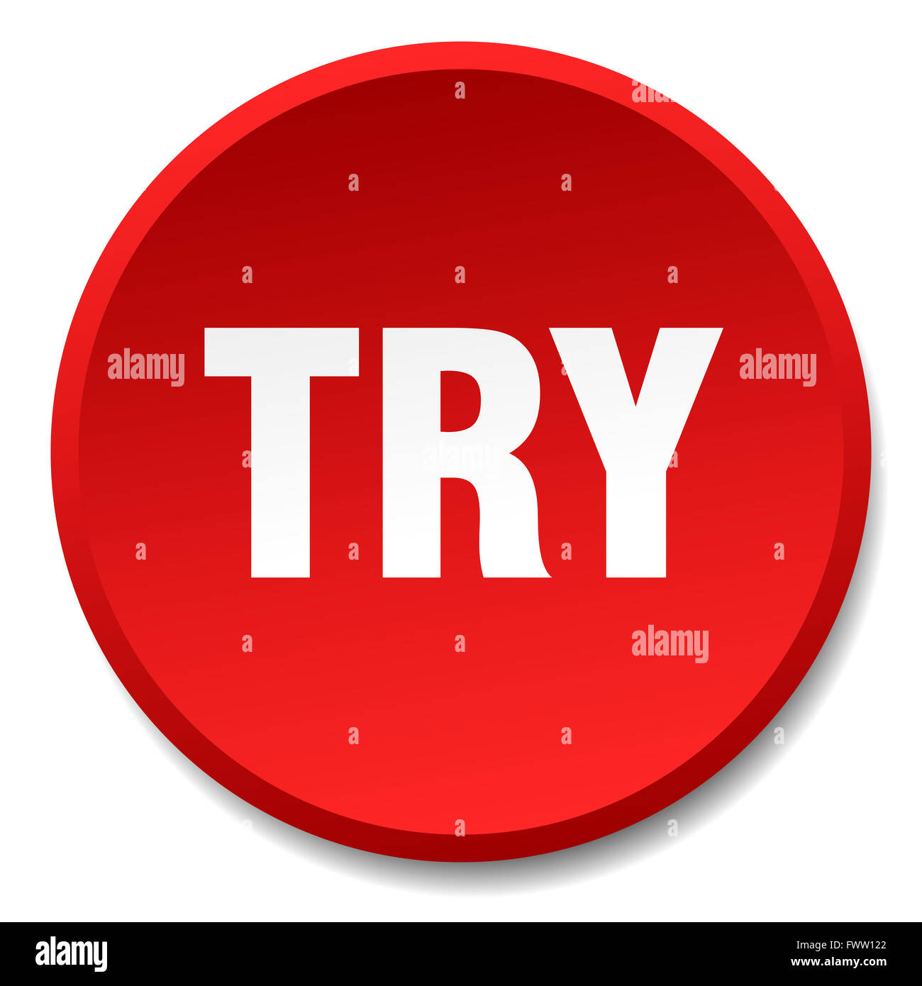 try red round flat isolated push button Stock Photo - Alamy