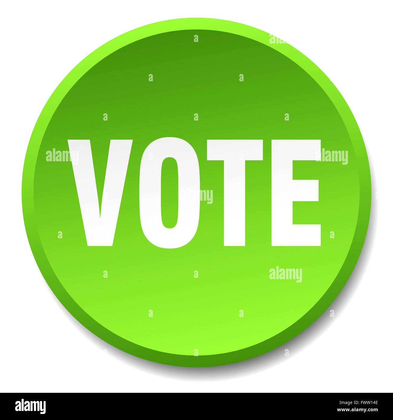vote green round flat isolated push button Stock Photo - Alamy