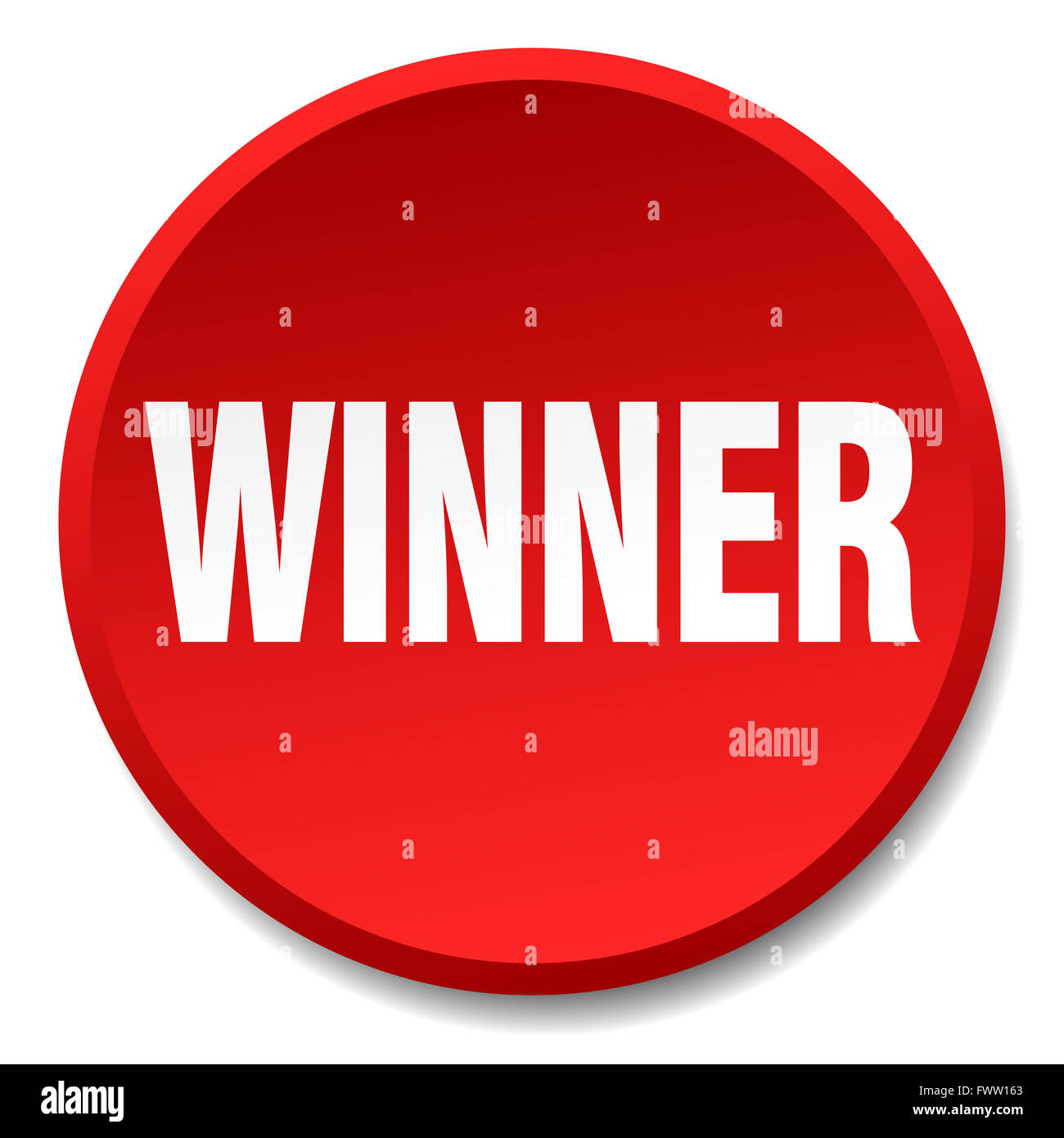 winner red round flat isolated push button Stock Photo - Alamy