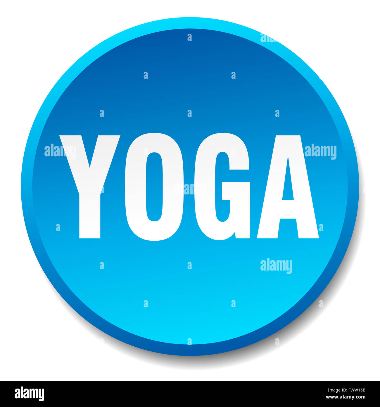 yoga blue round flat isolated push button Stock Photo - Alamy