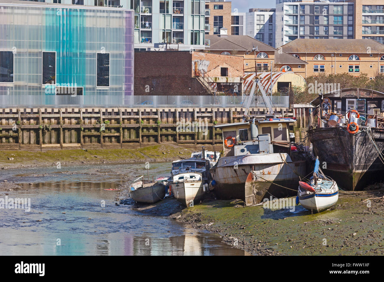 London, Deptford A view of Deptford Creek, with the Trinity Laban ...