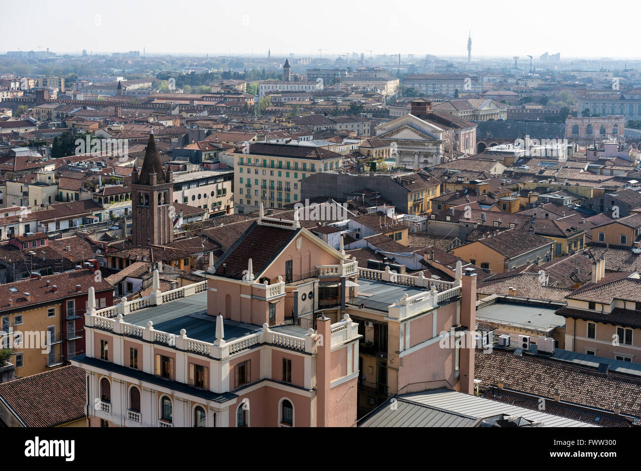 View of Verona from the Lamberti Tower Stock Photo - Alamy