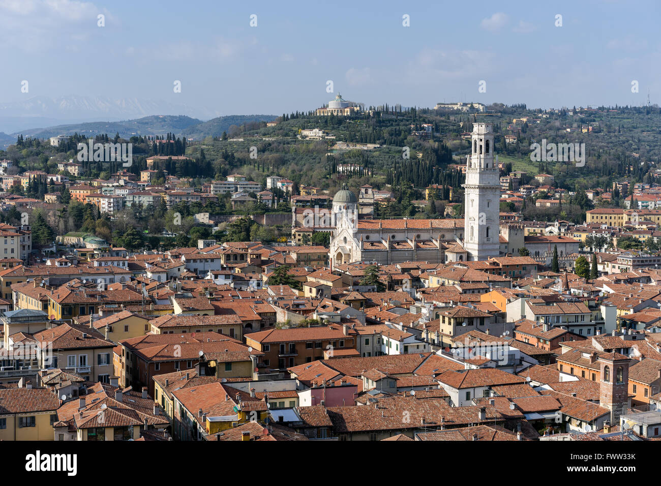View of Verona from the Lamberti Tower Stock Photo - Alamy