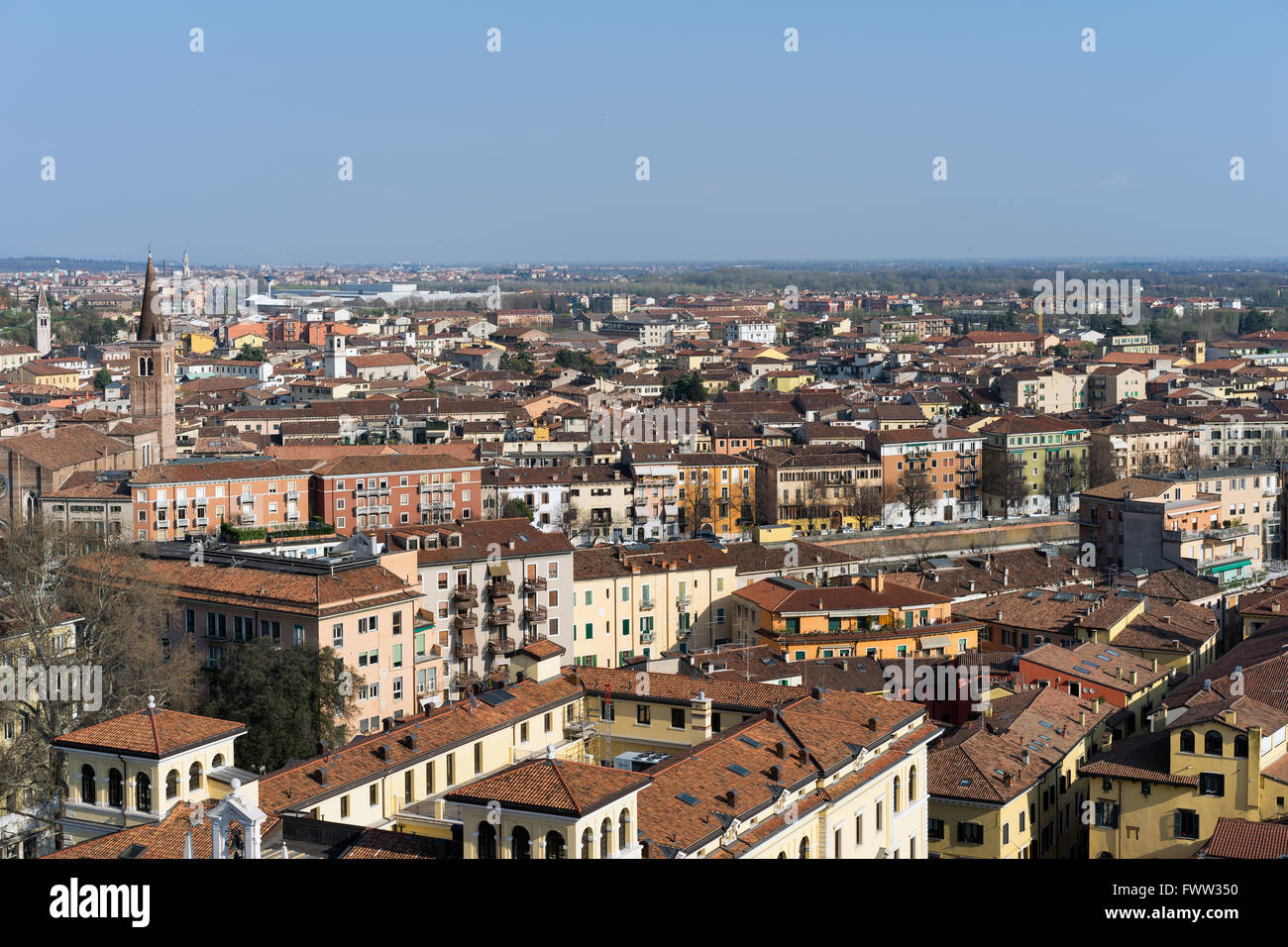 View of Verona from the Lamberti Tower Stock Photo - Alamy