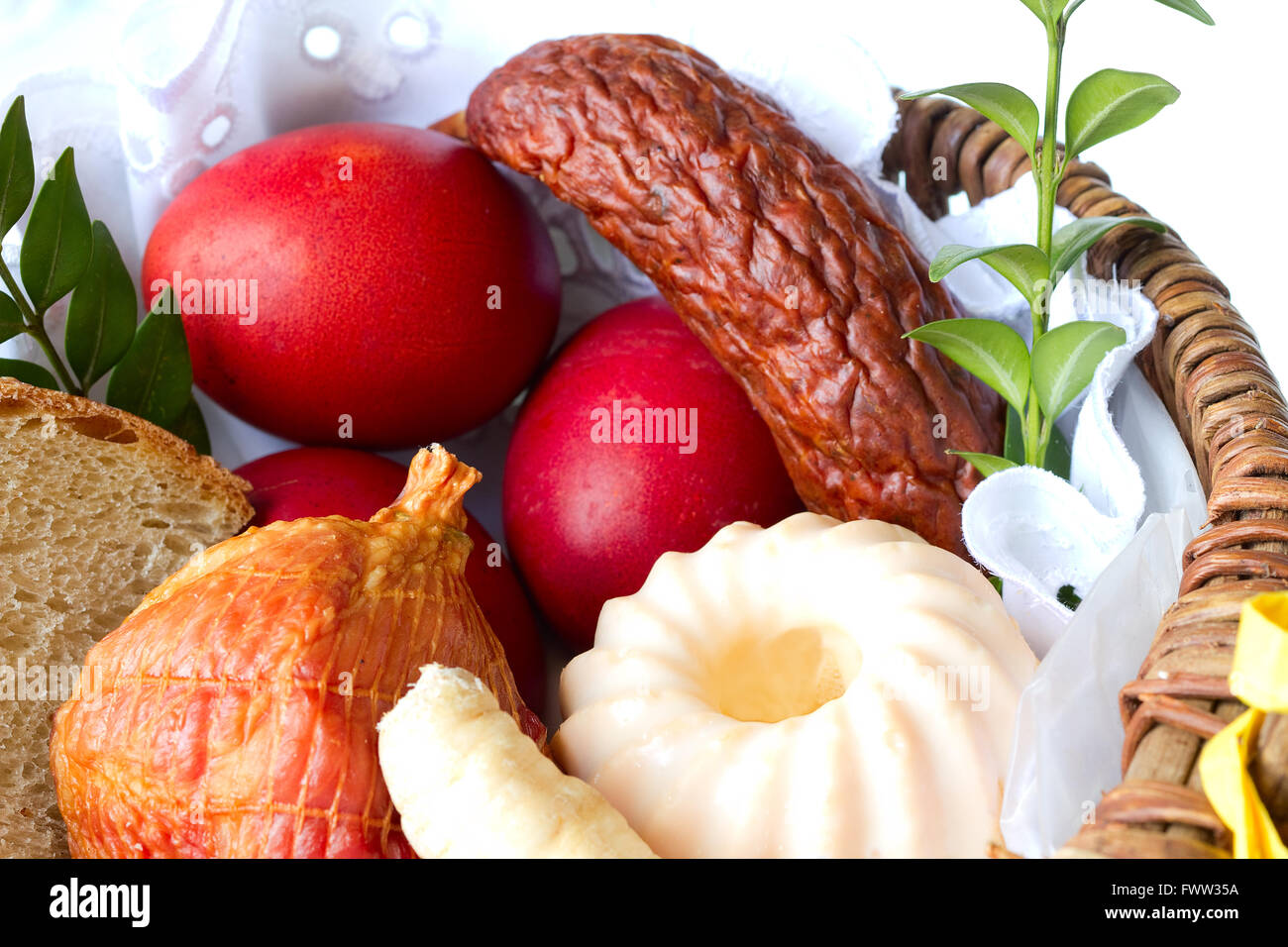 Easter basket eggs bread hi-res stock photography and images - Alamy