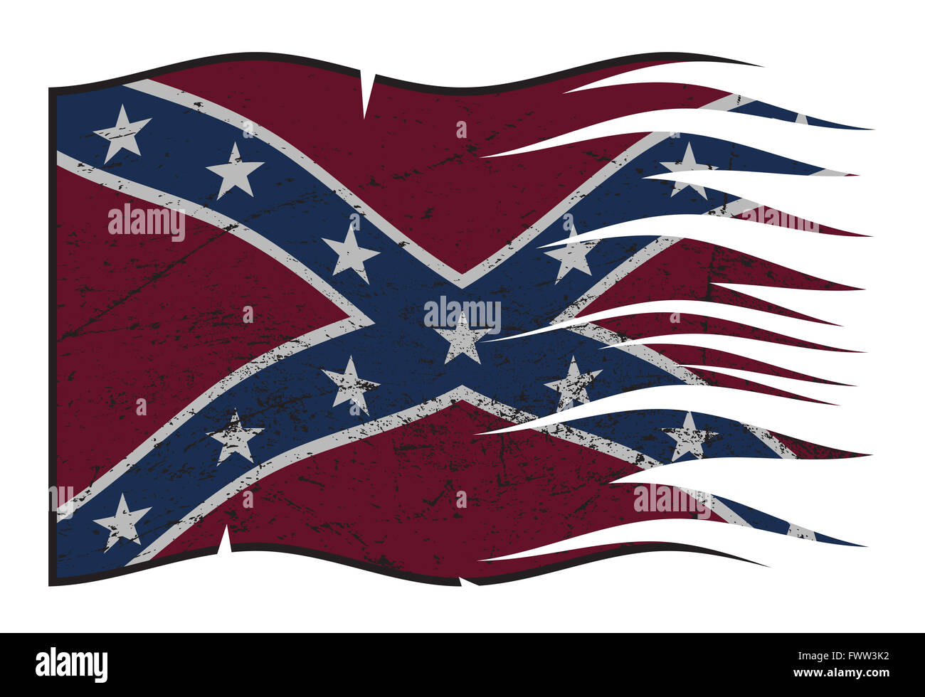 Battle torn confederate flag Cut Out Stock Images & Pictures - Alamy
