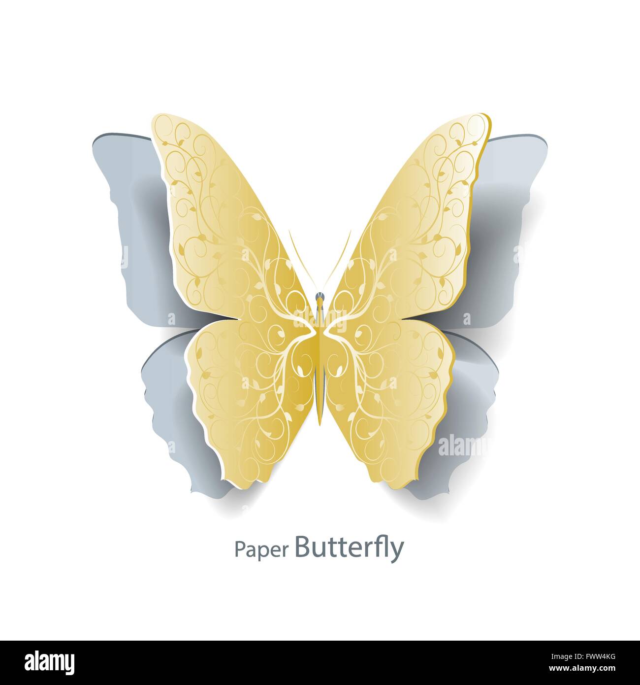 Butterfly cut paper love Stock Vector Images - Alamy