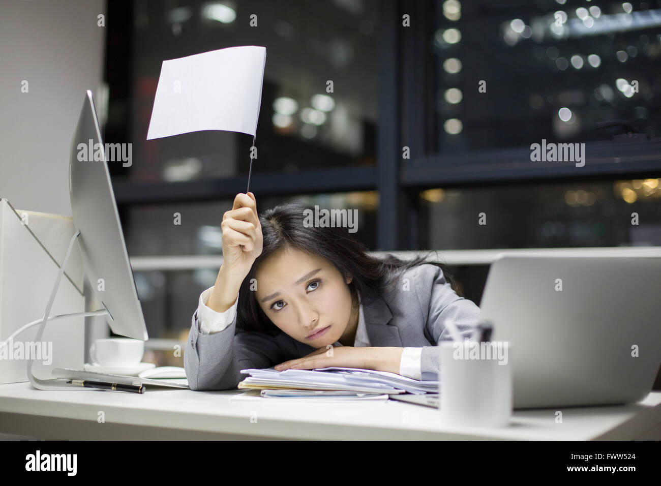 Open flag worker hi-res stock photography and images - Alamy