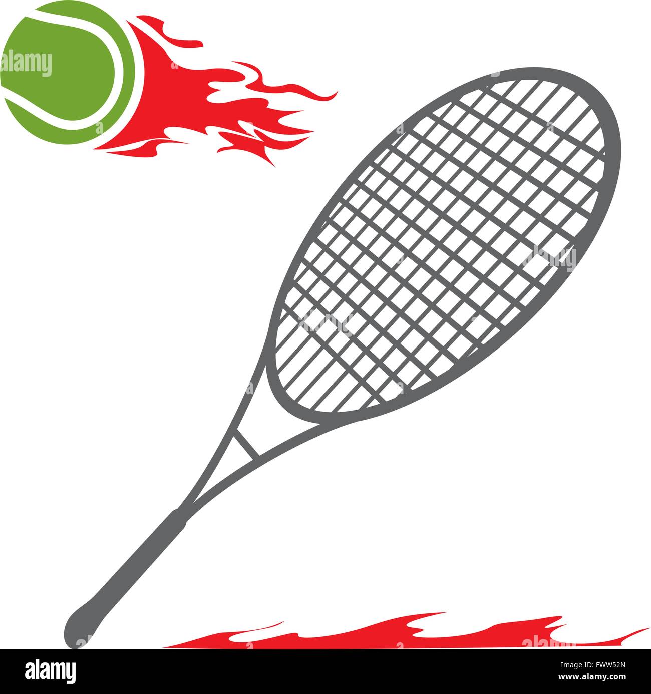 Ball hitting tennis racket Stock Vector Images - Alamy