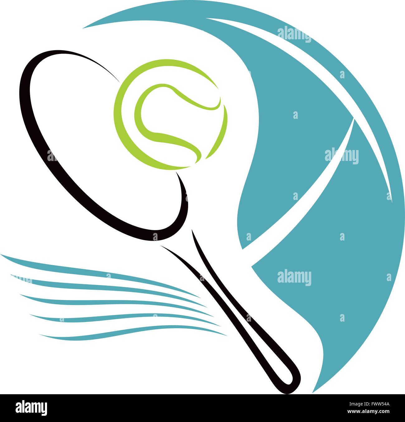 Ball hitting tennis racket Stock Vector Images - Alamy