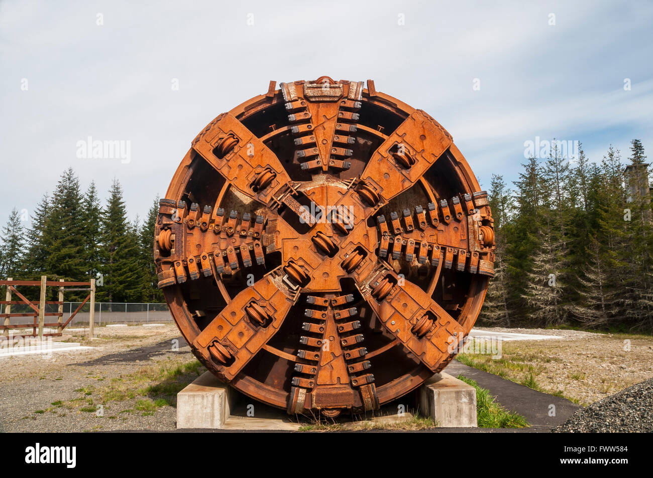 Horizontal image of a rusty tunnel boring machine cutter head Stock ...