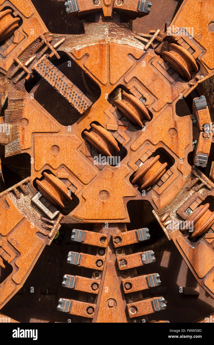 Closeup of rusty tunnel boring machine cutter head Stock Photo - Alamy
