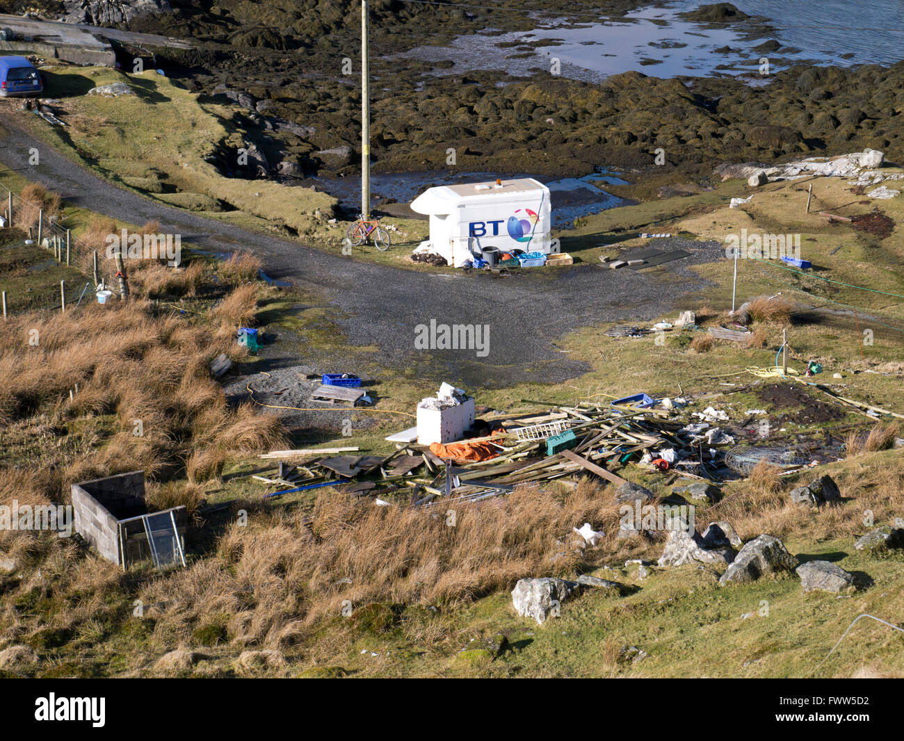 Fly tipping on Harris Stock Photo - Alamy