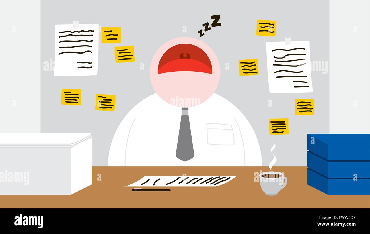 Office cubicle sleeping Stock Vector Images - Alamy