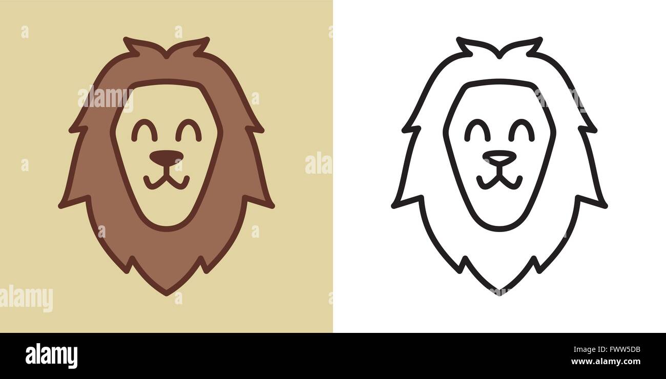 Smiling Happy Lion Stock Vector Image & Art - Alamy