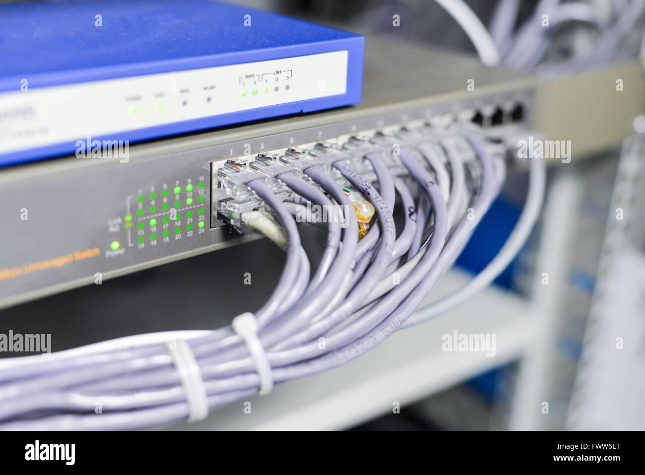 switch and router Stock Photo - Alamy
