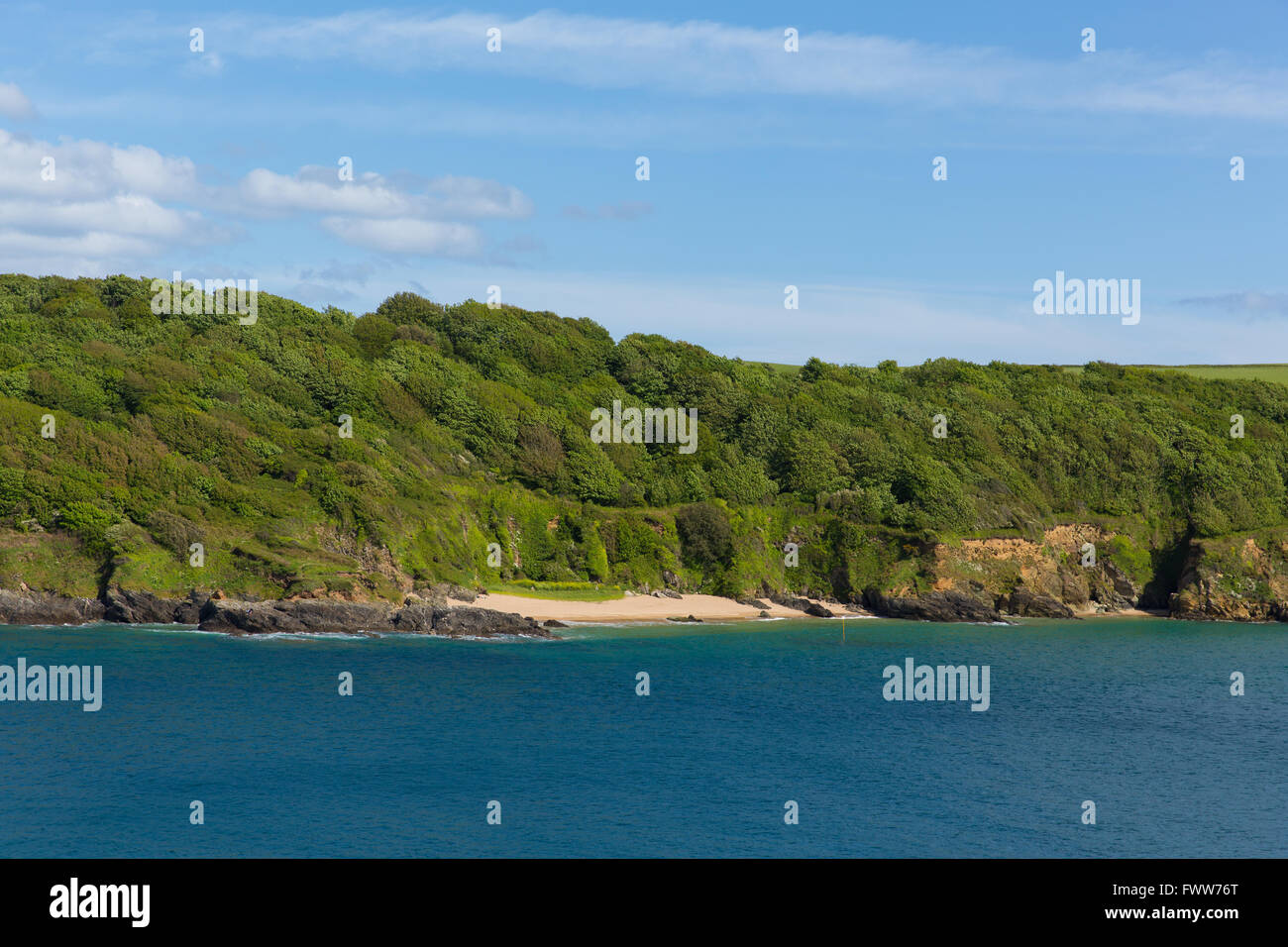Sunny Cove beach Salcombe Devon UK secluded beach in the estuary Stock ...