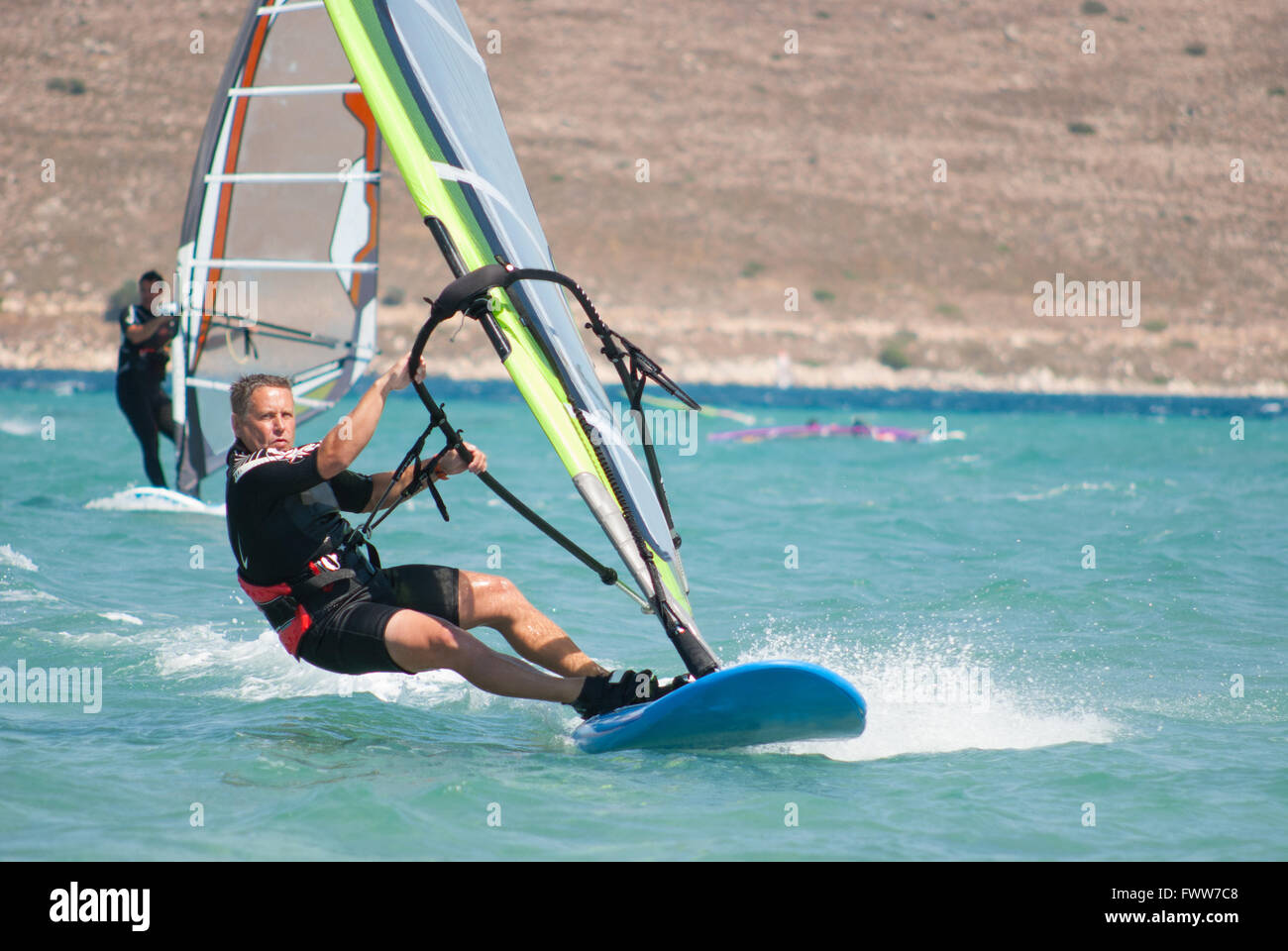 man windsurfing and wind Stock Photo - Alamy