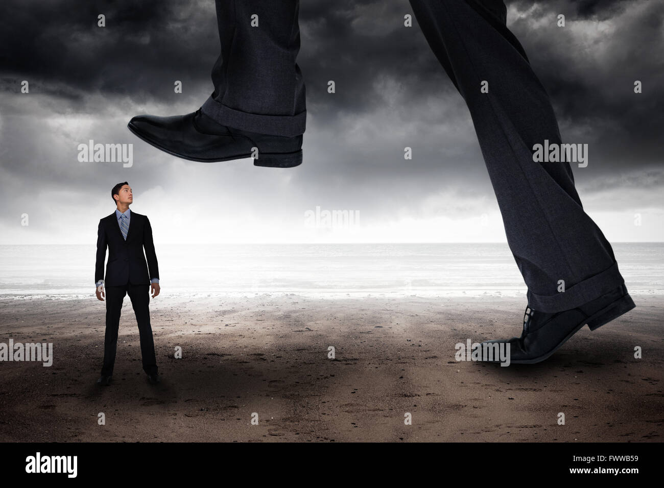 Composite image of businessman stepping Stock Photo - Alamy