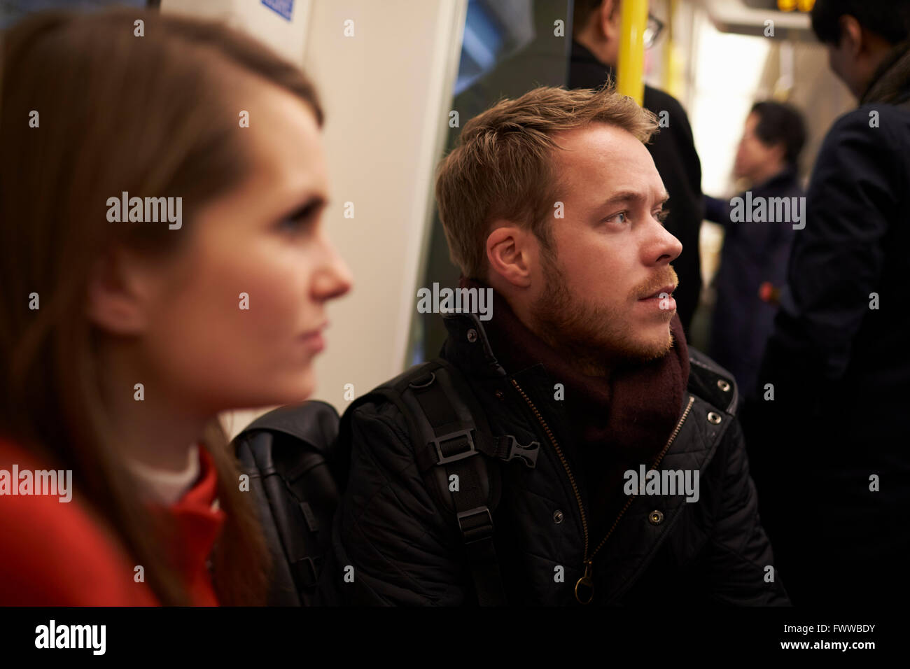 Two men sitting in train hi-res stock photography and images - Alamy