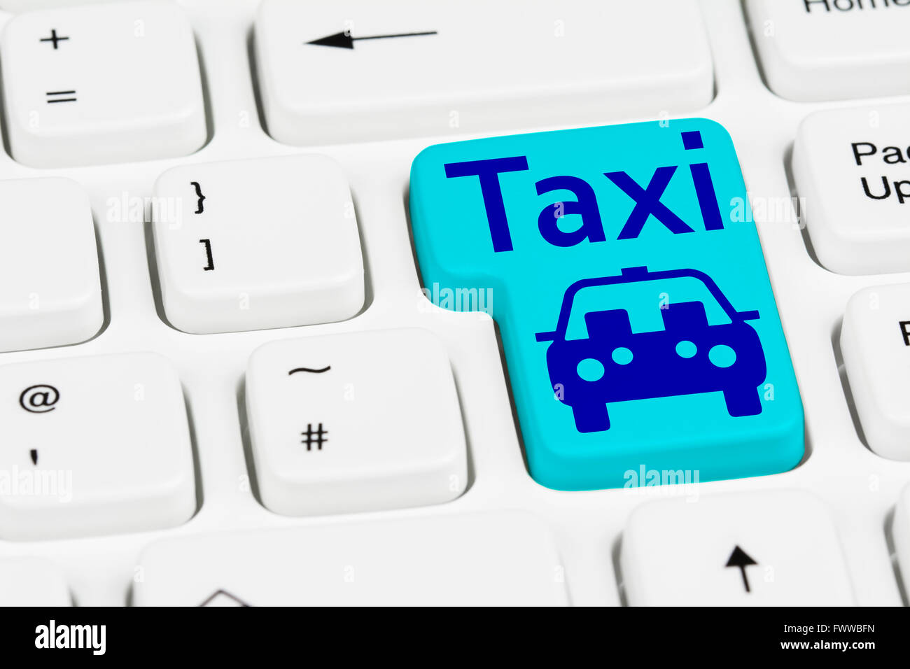 Taxi button on a computer keyboard Stock Photo - Alamy