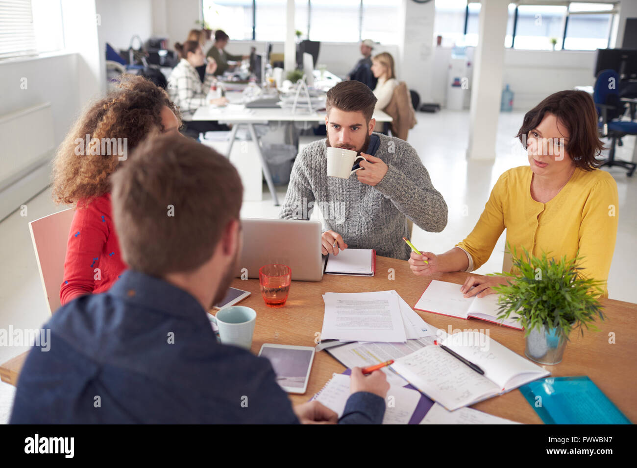 Business Meeting In Modern Busy Office Stock Photo - Alamy