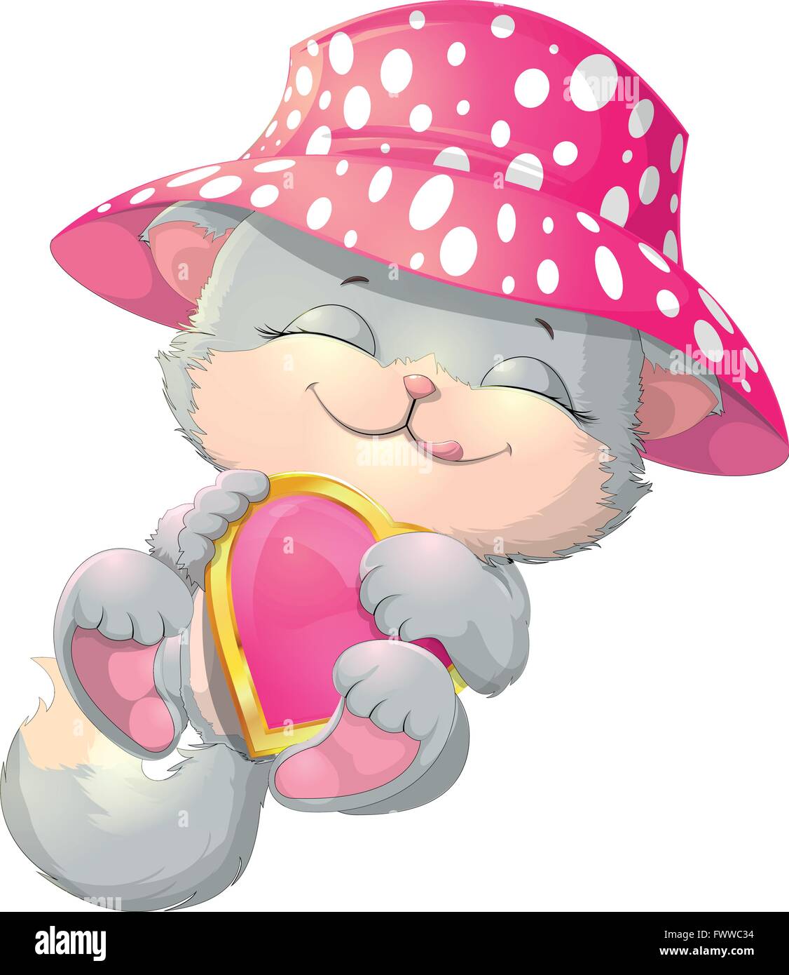 Cute little cat holding Stock Vector Images - Alamy