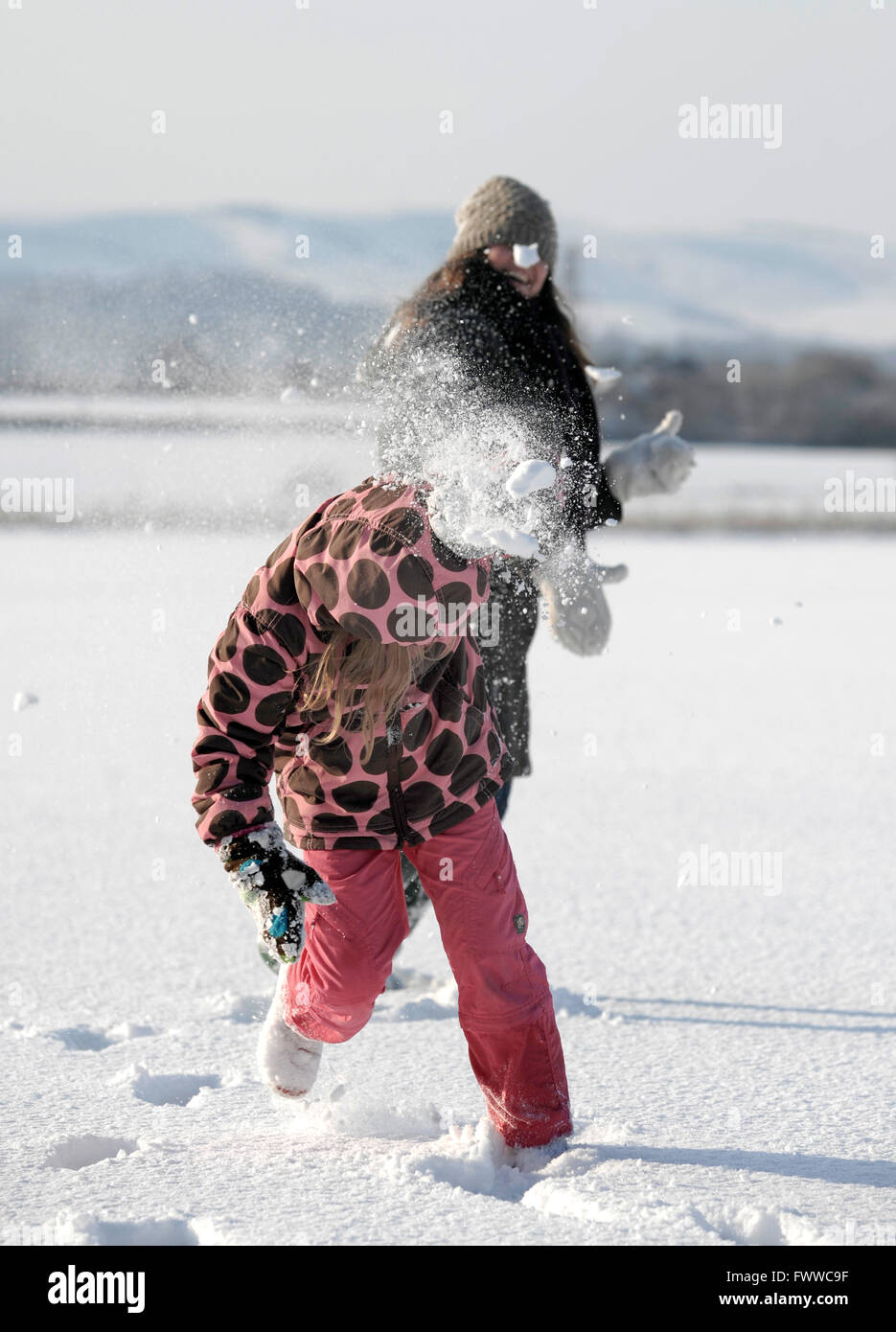 Children snowball fight in hi-res stock photography and images - Alamy