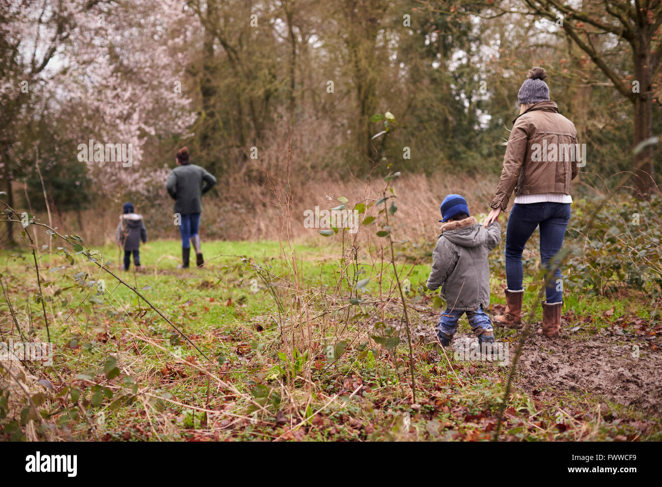 Family On Winter Walk In Countryside Together Stock Photo - Alamy