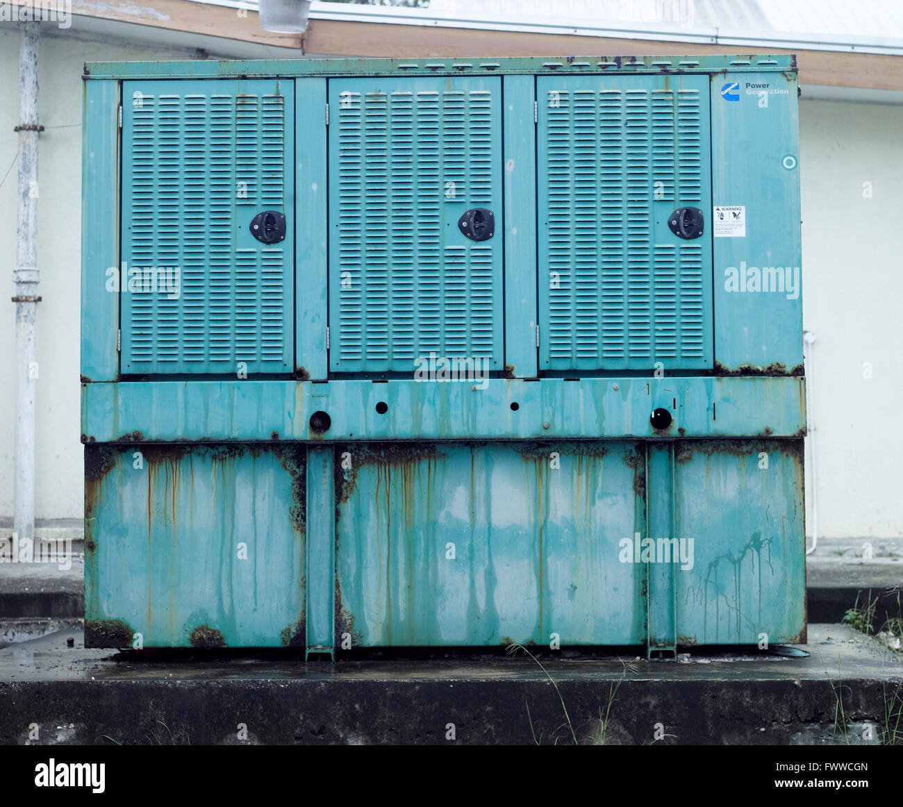 Blue industrial unit Stock Photo - Alamy