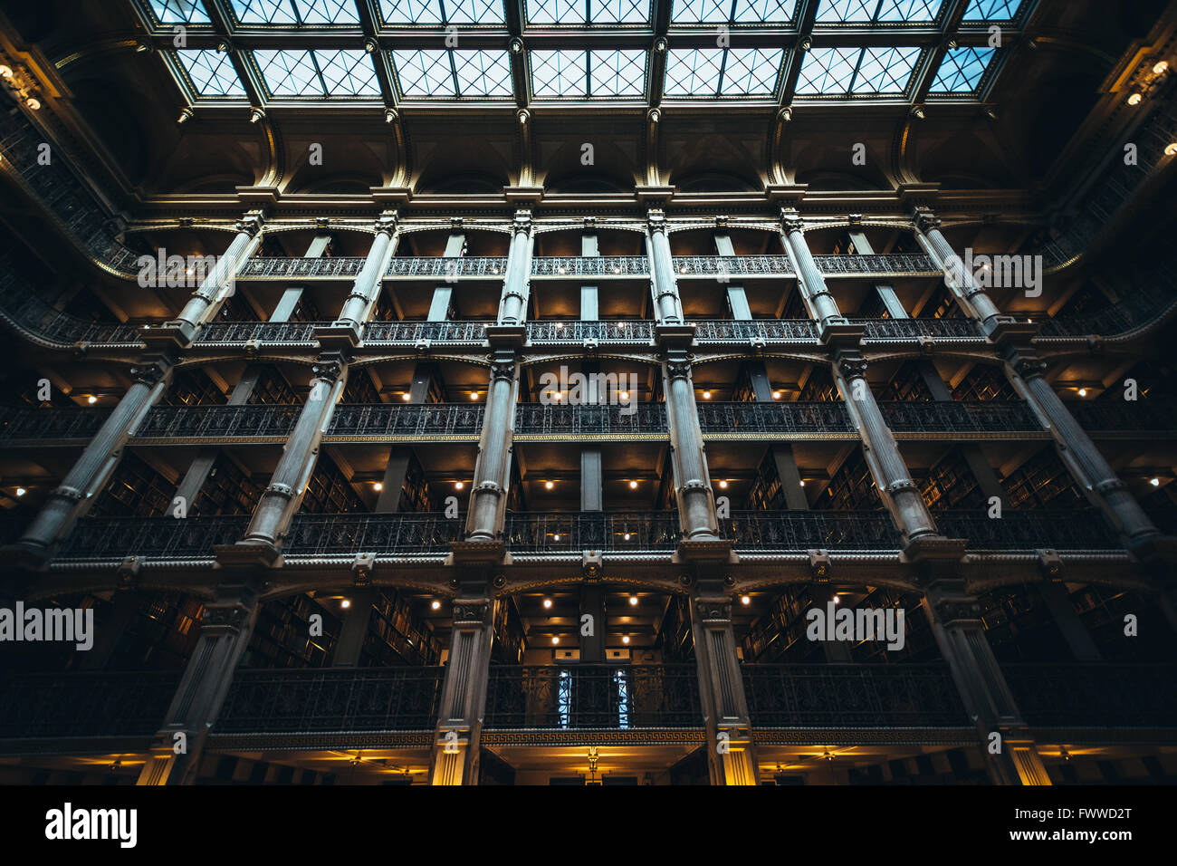 The interior of the Peabody Library, in Mount Vernon, Baltimore ...