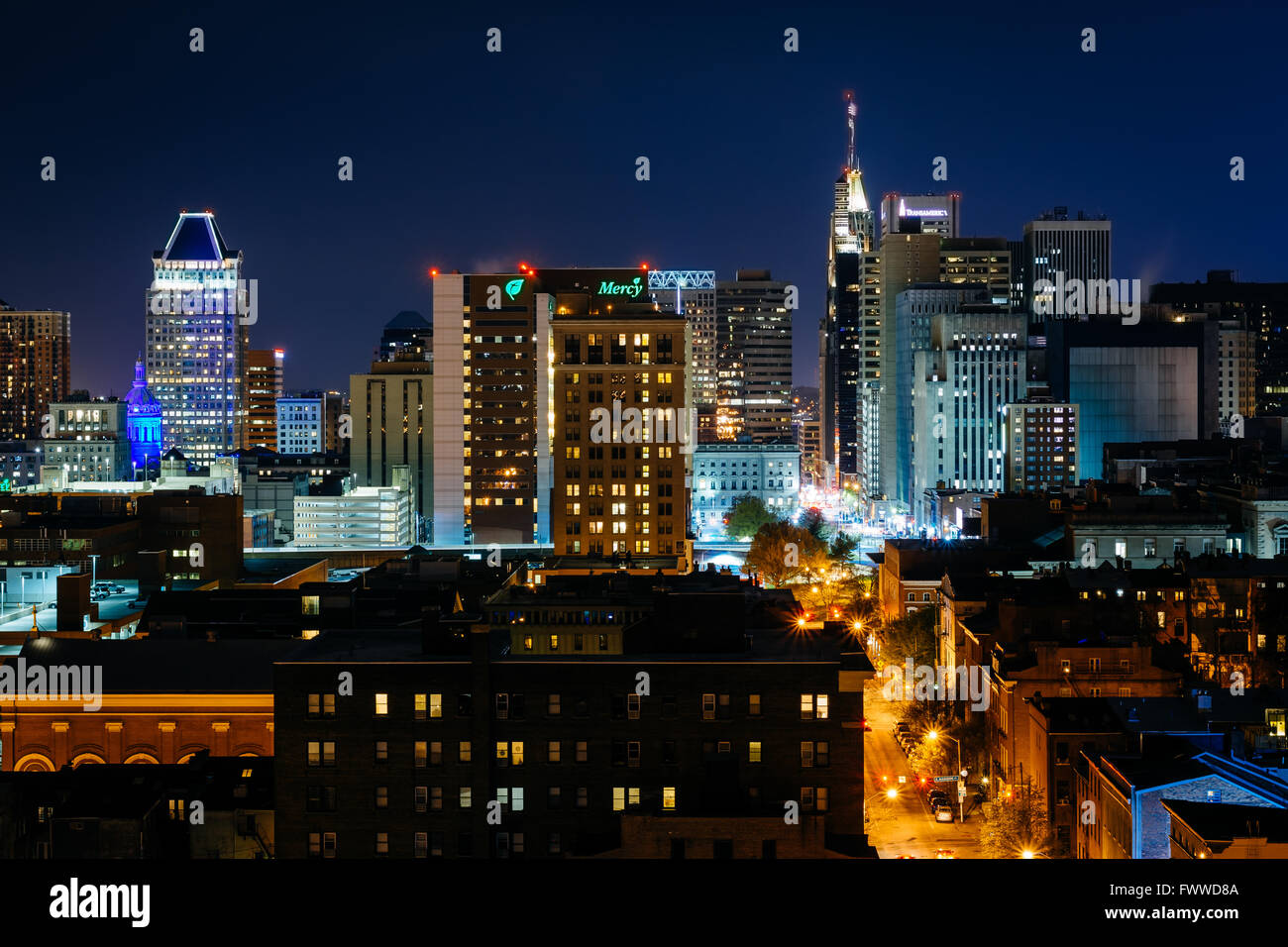 Aerial view of the city of baltimore hi-res stock photography and ...