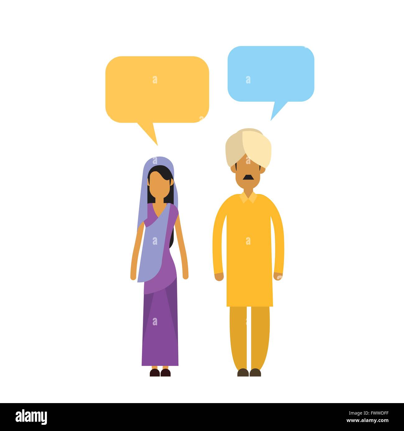 Indian Couple People Talking Chat Communication Social Network Man and ...