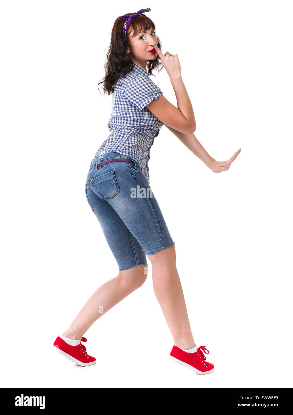 Aerobics fitness woman exercising isolated in full body Stock Photo - Alamy