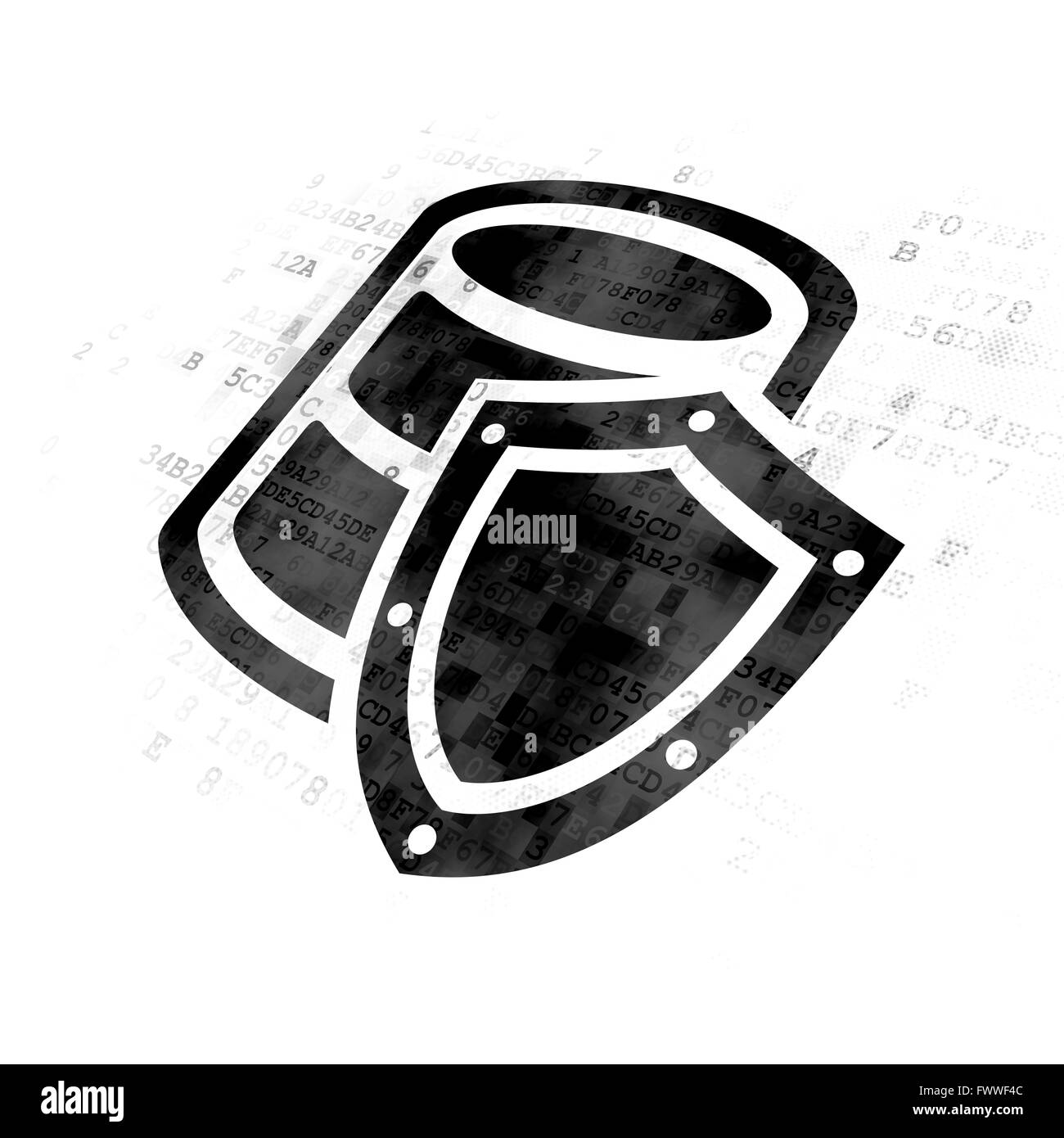 Database concept: Database With Shield on Digital background Stock ...