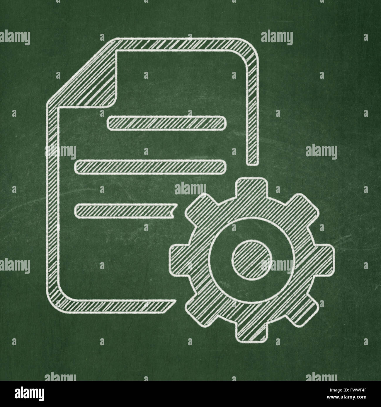 Programming concept: Gear on chalkboard background Stock Photo - Alamy