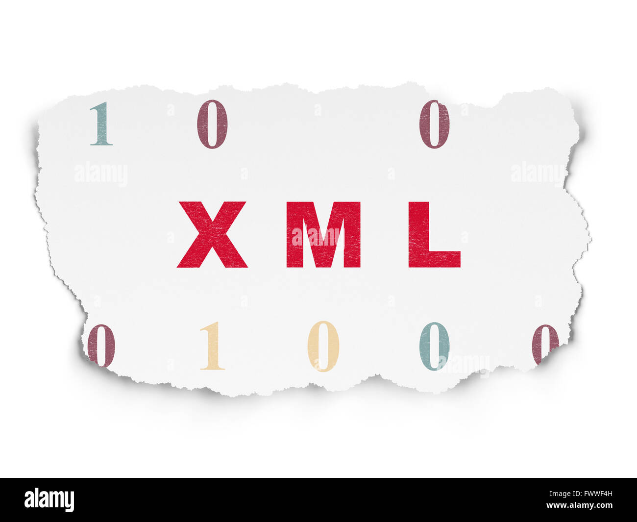 Database concept: Xml on Torn Paper background Stock Photo - Alamy