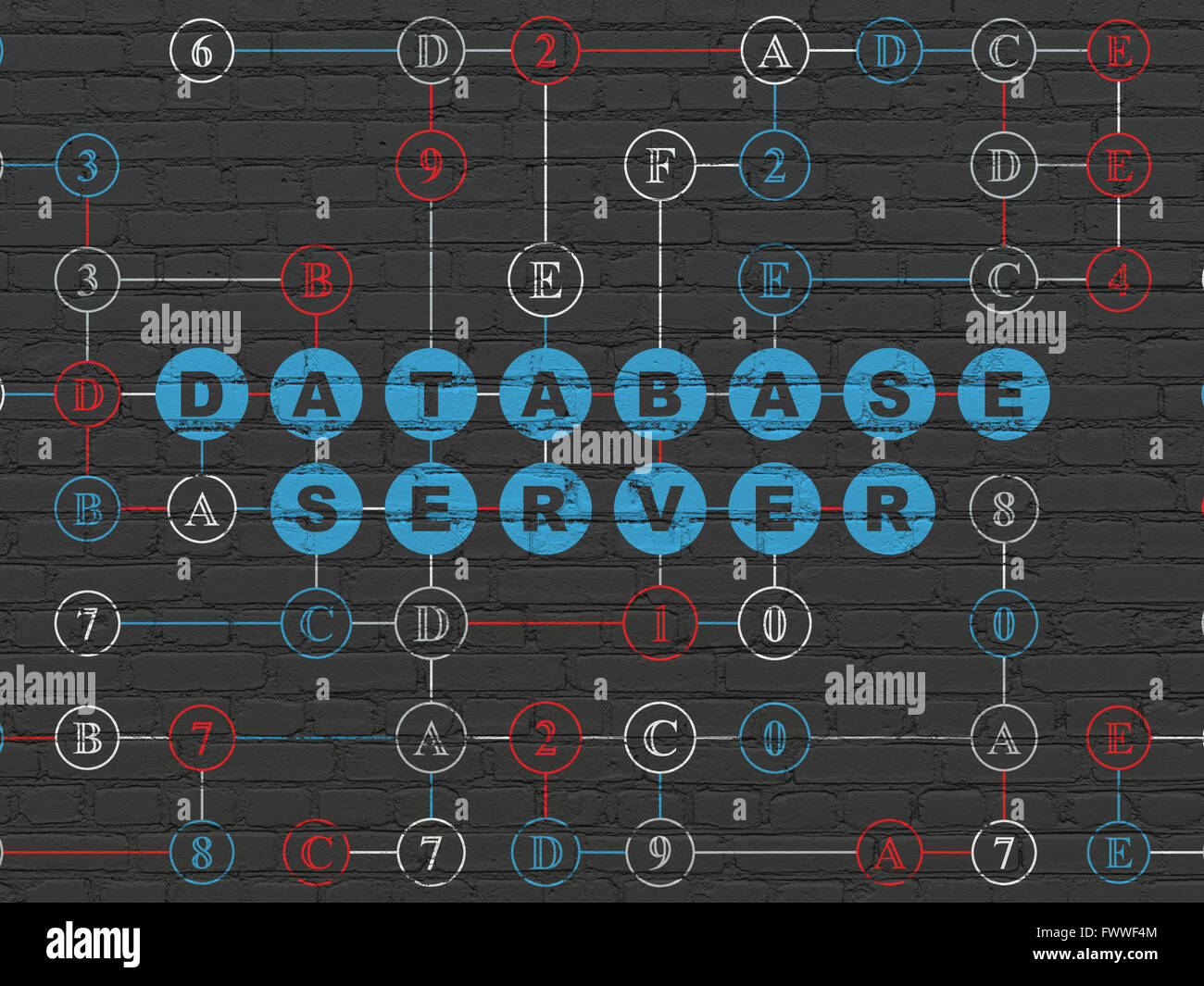 Database concept: Database Server on wall background Stock Photo - Alamy