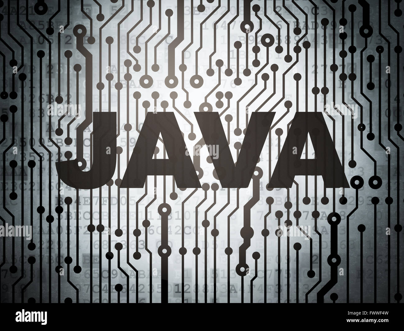 Programming concept: circuit board with Java Stock Photo - Alamy