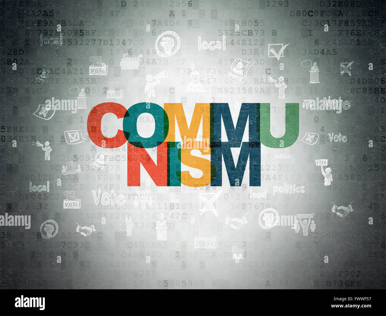 Political concept: Communism on Digital Paper background Stock Photo ...