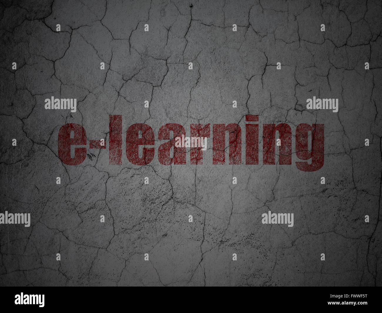 Learning concept: E-learning on grunge wall background Stock Photo - Alamy