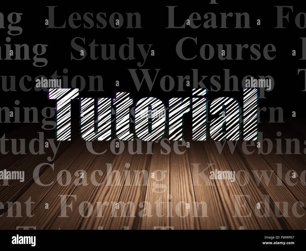 Education concept: Tutorial in grunge dark room Stock Photo - Alamy