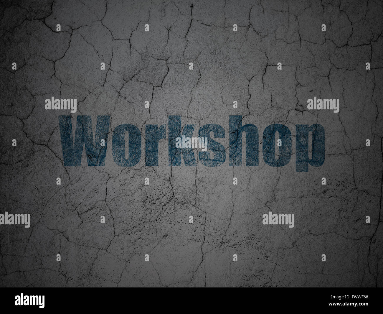 Learning concept: Workshop on grunge wall background Stock Photo - Alamy